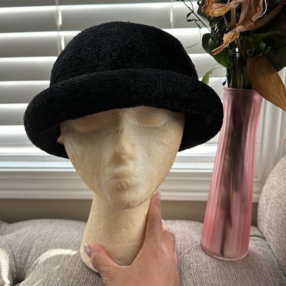 Accessories | Black Soft Chenille Rolled Brim Hat | Poshmark